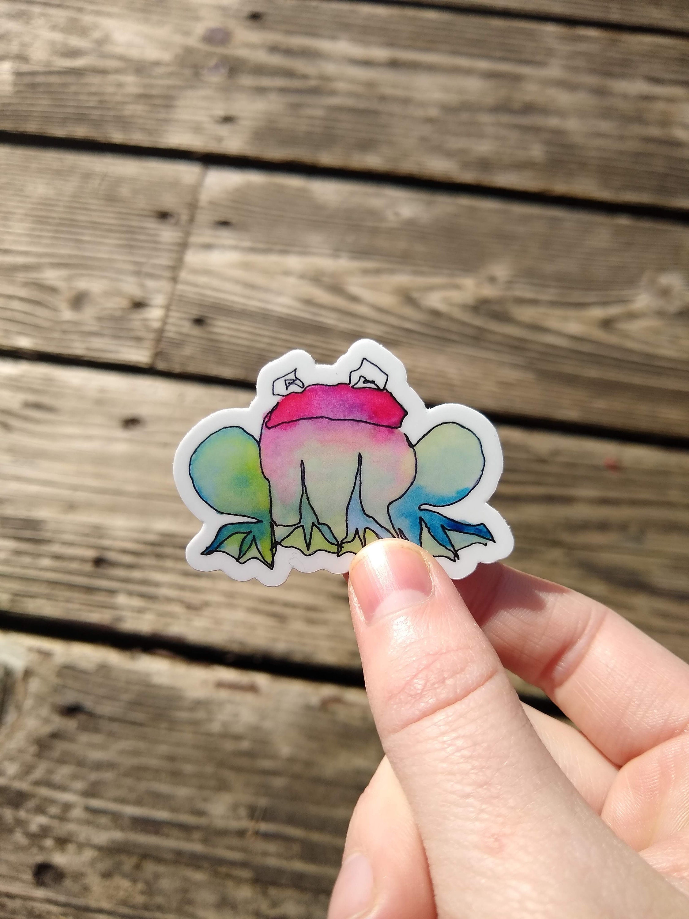 Blushing Frog Watercolor Sticker - Etsy