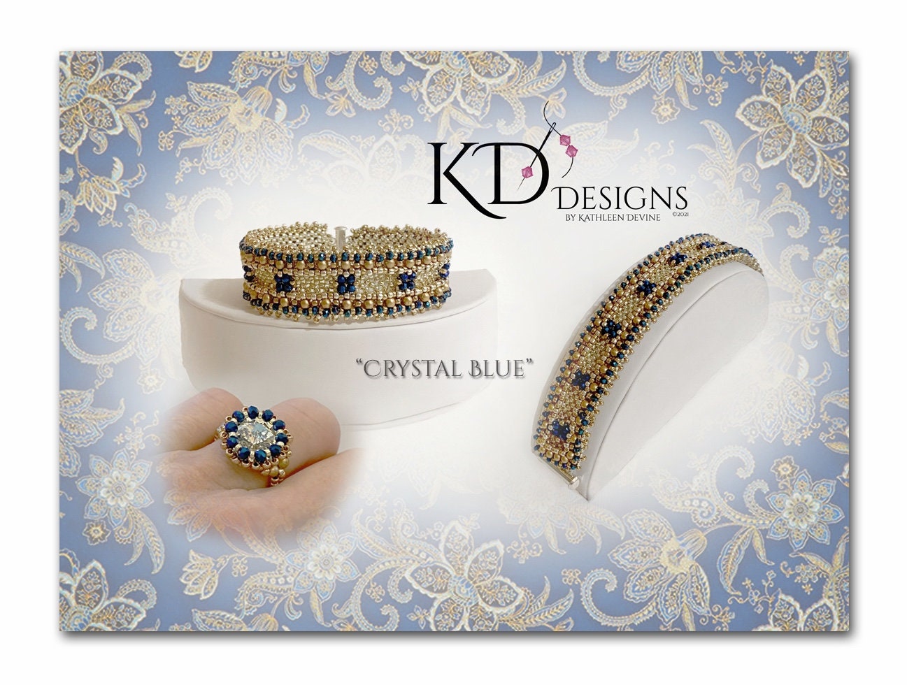 Tutorial/pattern for crystal Blue Bracelet/ring | Etsy