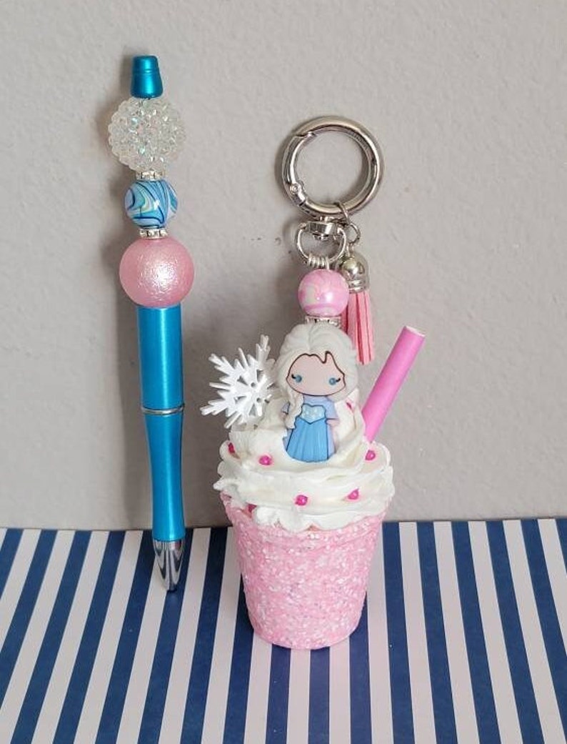 Adorable Pink Elsa From Frozen Keychain Christmas Ornament Faux Whipped ...