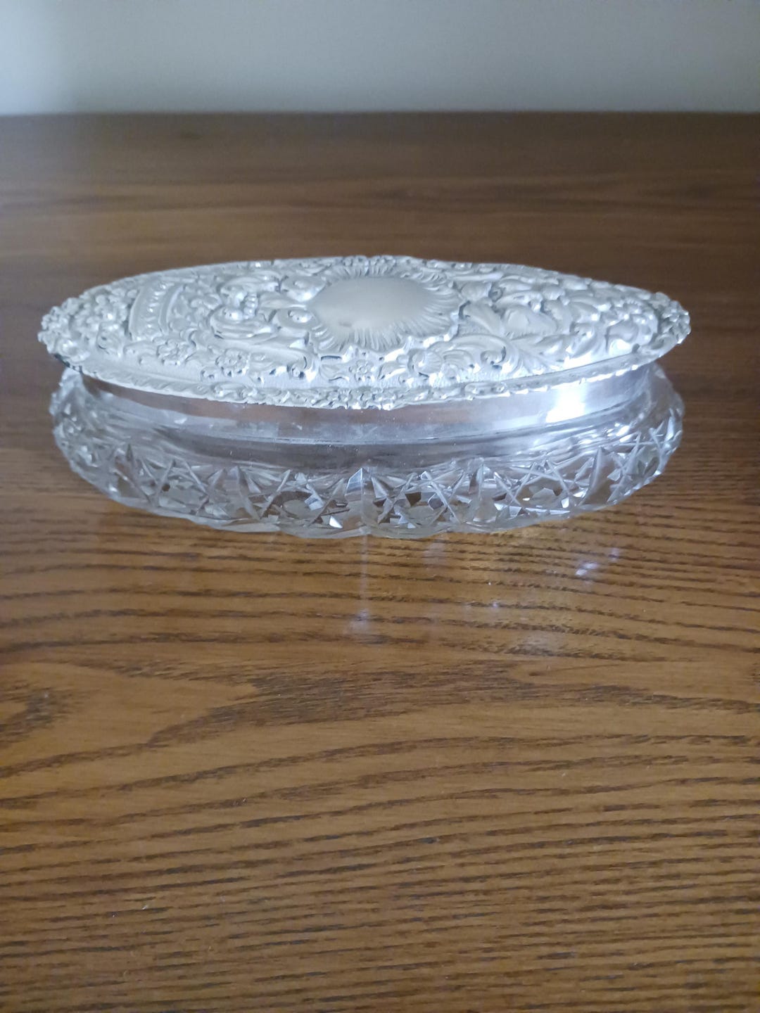 Antique Chester Sterling Silver Hallmarked and Cut Glass Trinket Box - Etsy