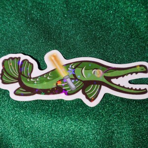 Green Fish Sticker Fishing Alligator Gar Ocean Sea Lake River Aquarium ...