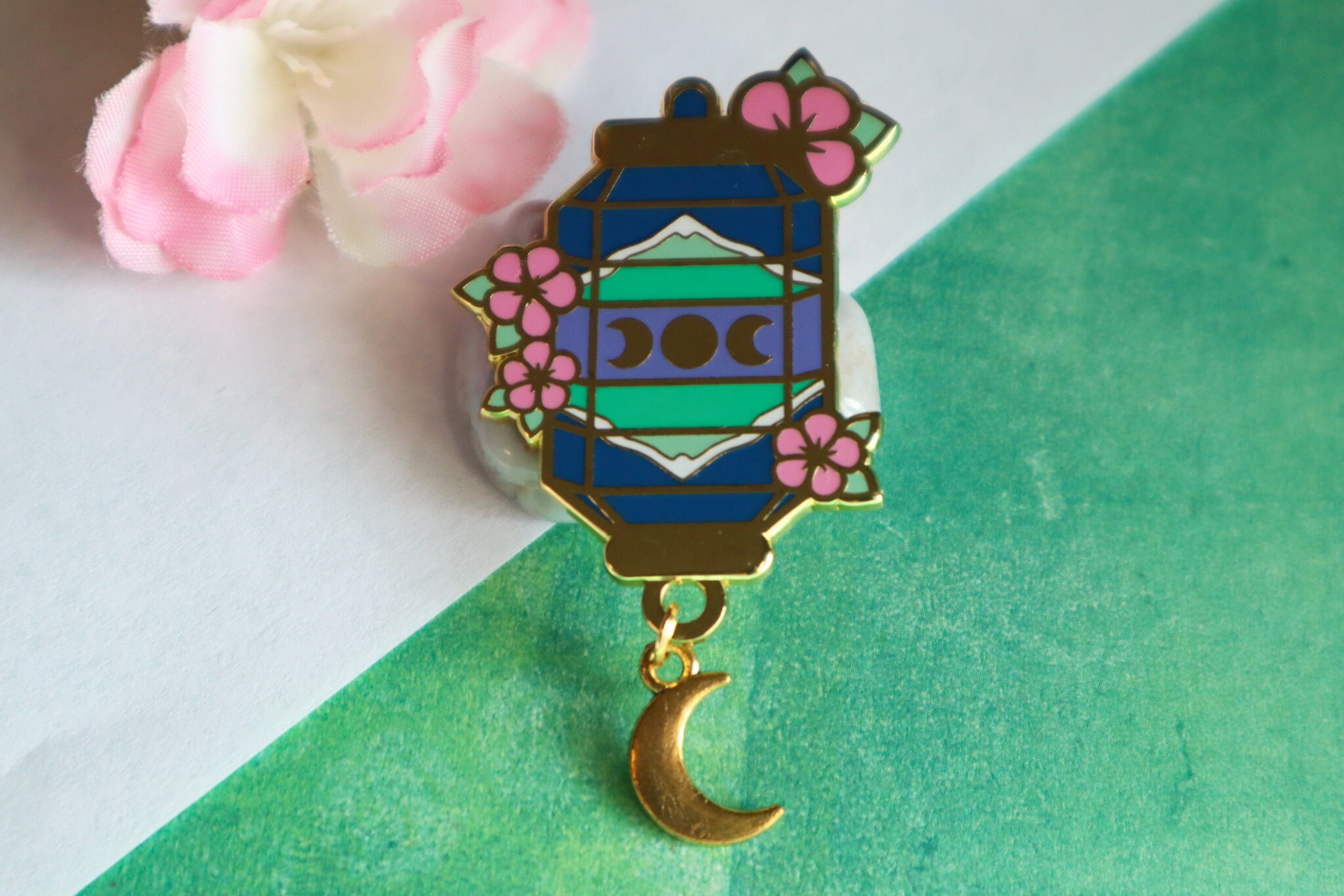 Sakura Lunar Cute Kawaii Asian Gold Enamel Pins Set Bundle Aesthetic ...