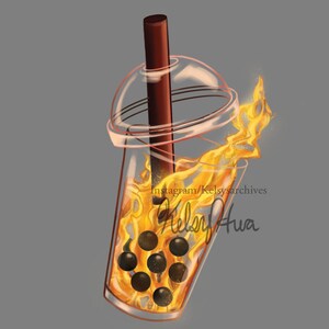 Boba Bubble Milk Tea Stickers Set Elemental Water Earth Air - Etsy