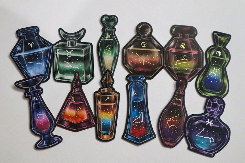 Zodiac Signs Star Sign Stickers Astrology Horoscope Birthstones Potion ...