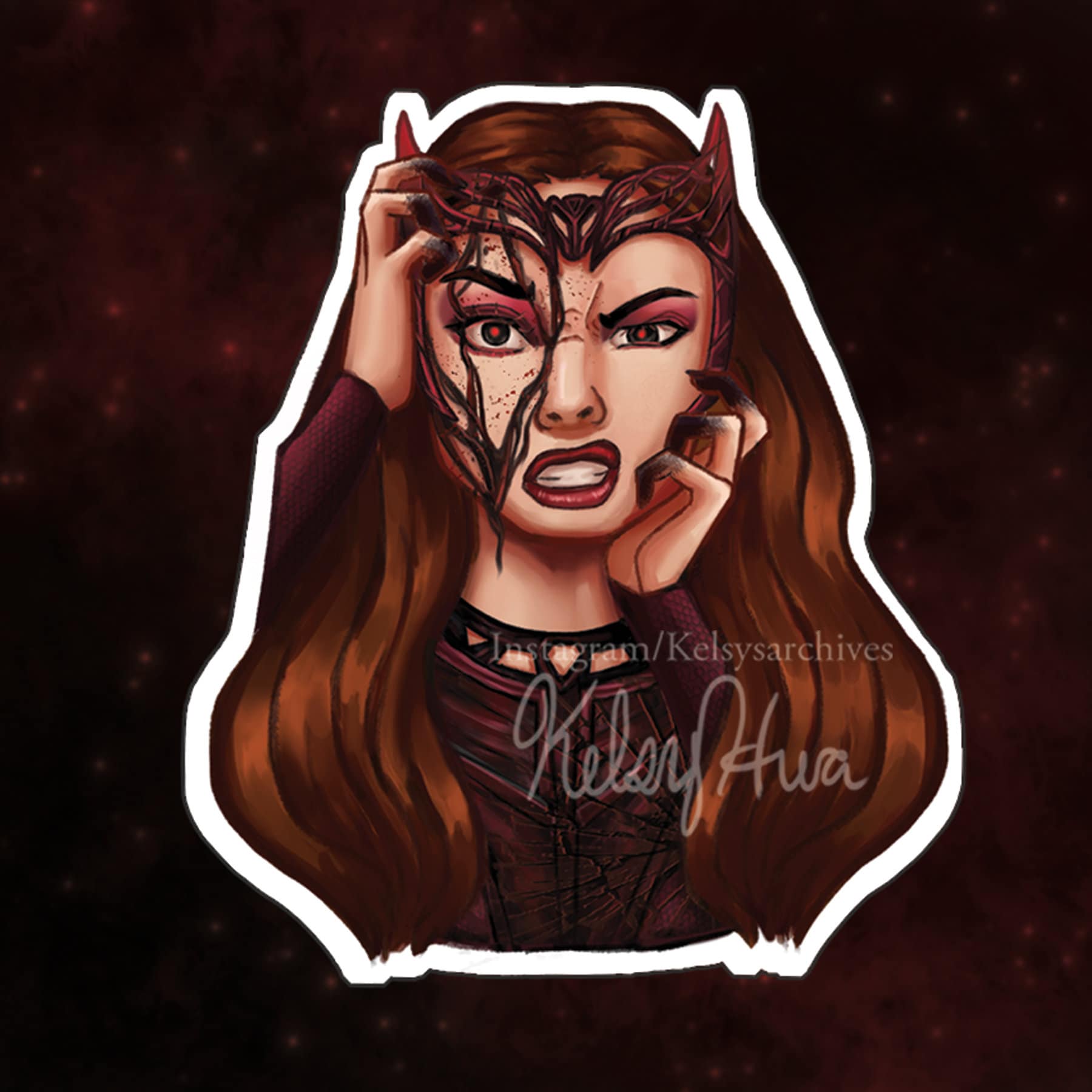 Scarlet Witch Wanda Maximoff Sticker Elizabeth Olsen Wandavision Marvel ...