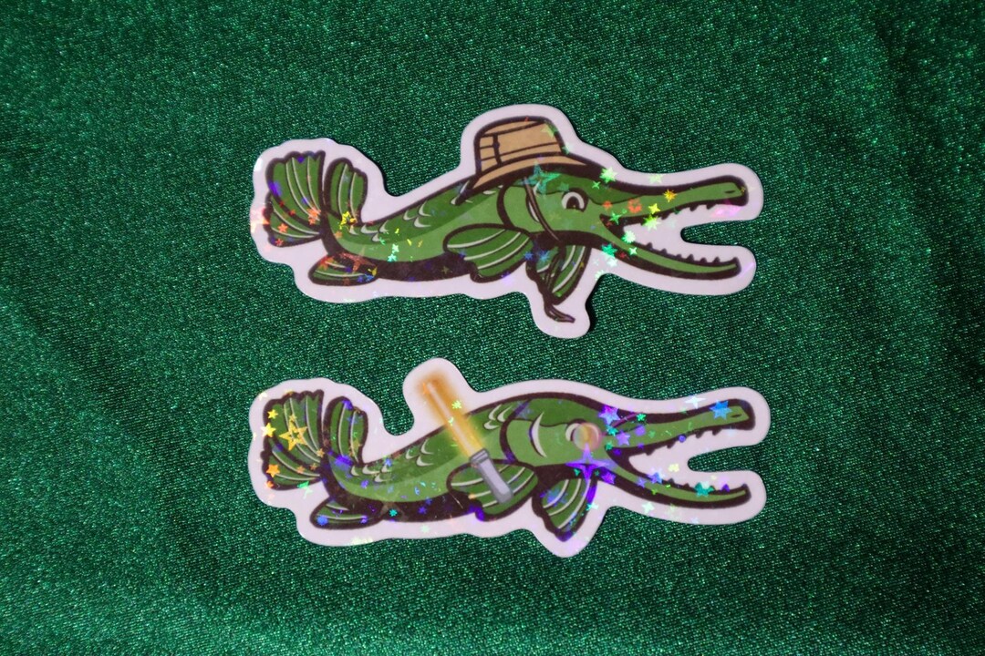 Green Fish Sticker Fishing Alligator Gar Ocean Sea Lake River Aquarium ...