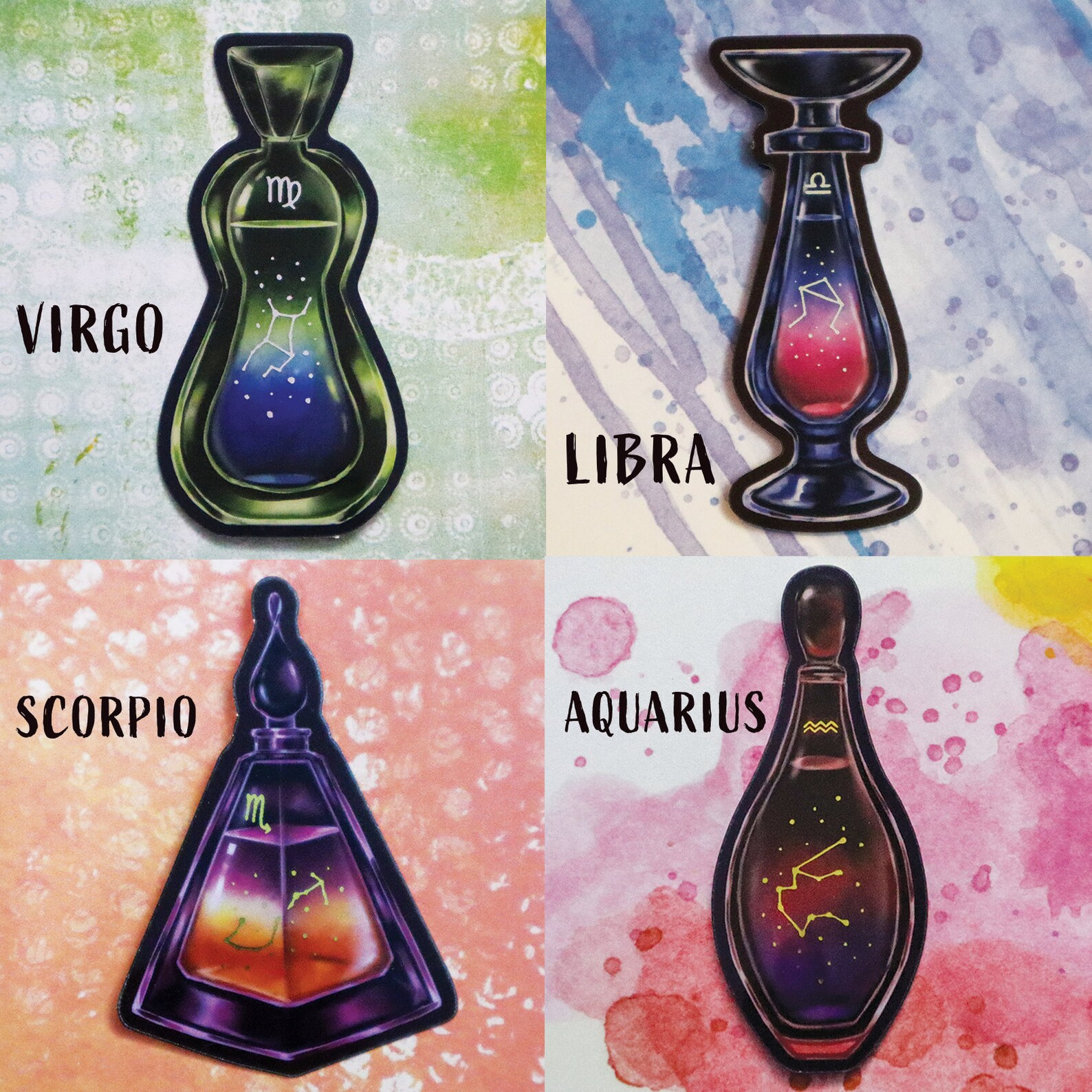 Zodiac Signs Star Sign Stickers Astrology Horoscope Birthstones Potion ...