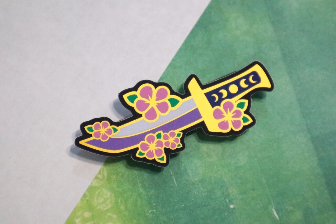 Sakura Sword Katana Dagger Knife Vinyl Sticker Waterproof Anime Manga ...