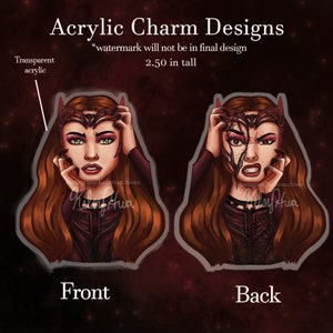 Scarlet Witch Wanda Maximoff Acrylic Keychain Charm Elizabeth Olsen ...
