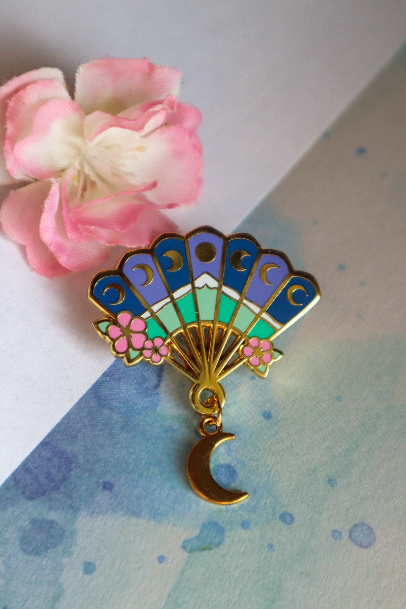 Sakura Lunar Cute Kawaii Asian Gold Enamel Pins Set Bundle Aesthetic ...