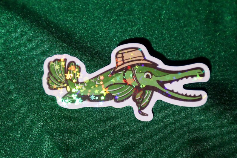 Green Fish Sticker Fishing Alligator Gar Ocean Sea Lake River Aquarium ...