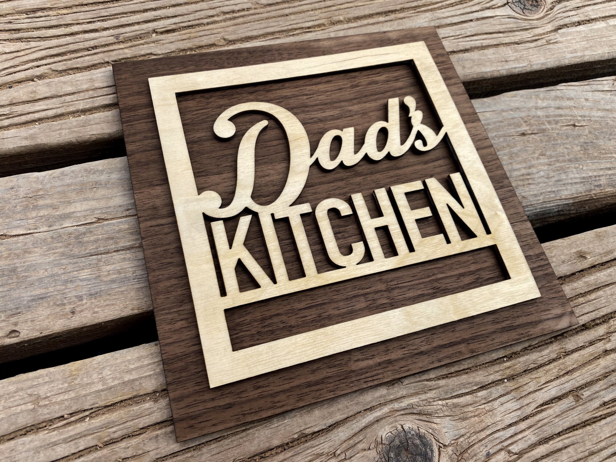 Dad's Kitchen Wood Sign - Fathers Day Gift - Etsy