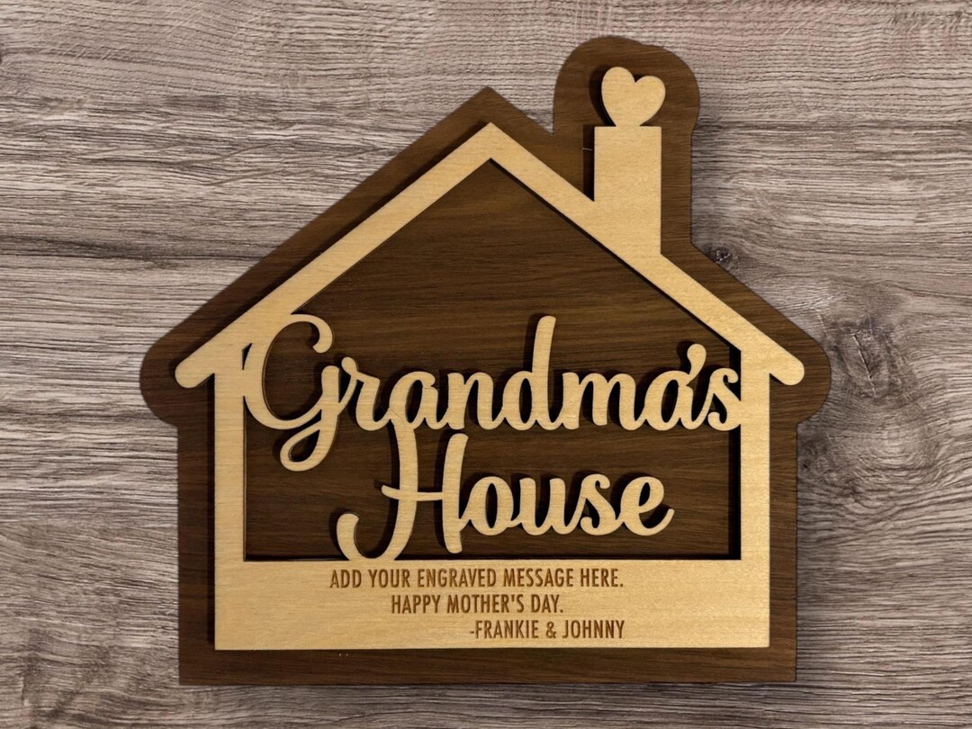 Grandma's House Sign - Custom Engraved Wood Decor - Etsy