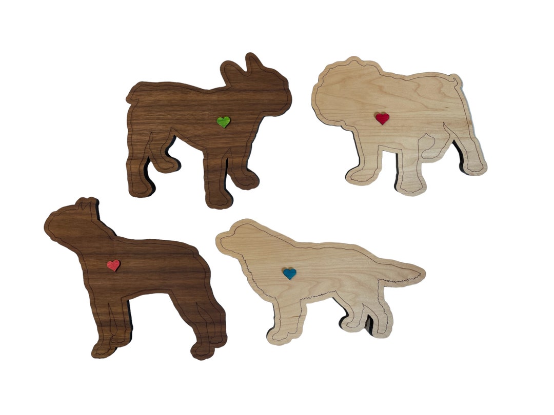 Personalized Dog Cutouts, Wood Dog Cut Out With Heart - Etsy