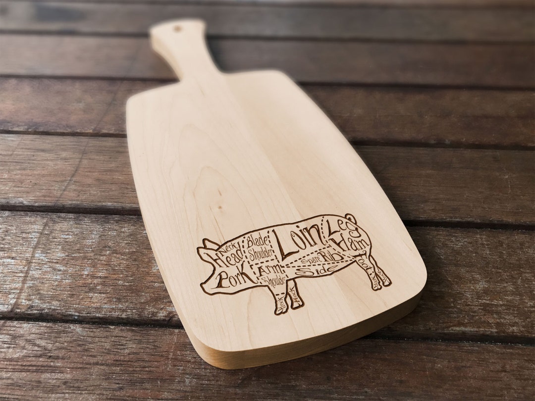 Pig Bread Board, Engraved Bread Board, Pork Fan Gift, Gift for Pork ...