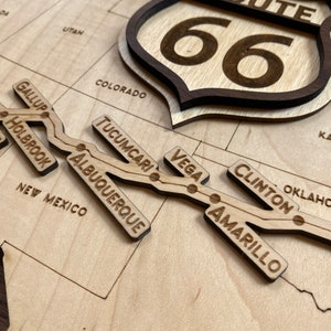 Route 66 Sign - Wood Map of Route 66 - Route 66 Gift "the Mother Road ...