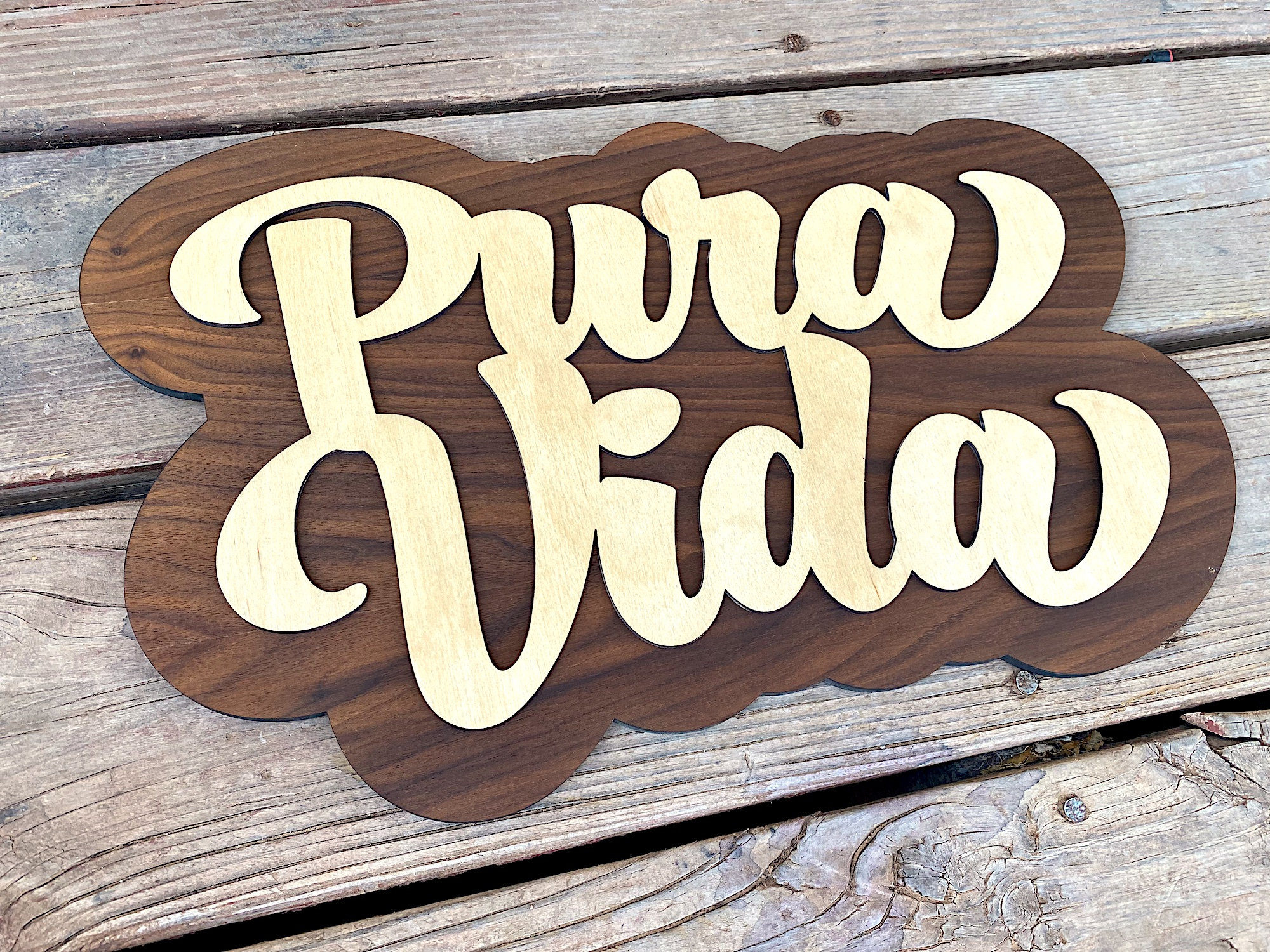 Pura Vida Sign - Multilayer Wood Sign for Lovers of Costa Rica - Etsy