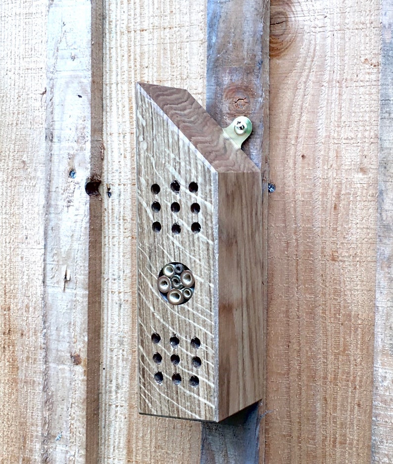 Bee Hotel Bee House Bug Home Handcrafted From Reclaimed Oak | Etsy UK
