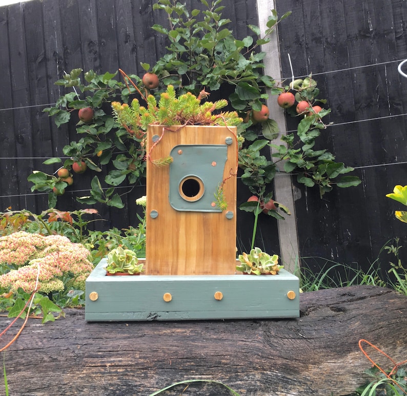 Upcycled Bird House With Planters - Etsy UK
