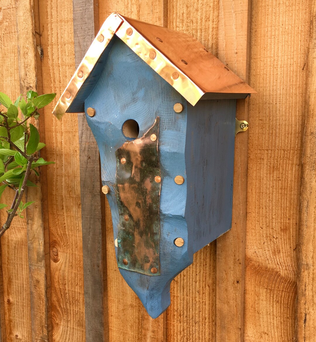 Handcarved Bird House With a Copper Roof - Etsy