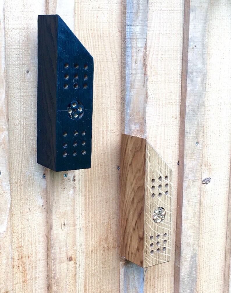 Bee Hotel, Bee House, Bug Home Handcrafted From Reclaimed Oak - Etsy