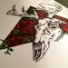 Deer Skull in Roses Art Print - Etsy