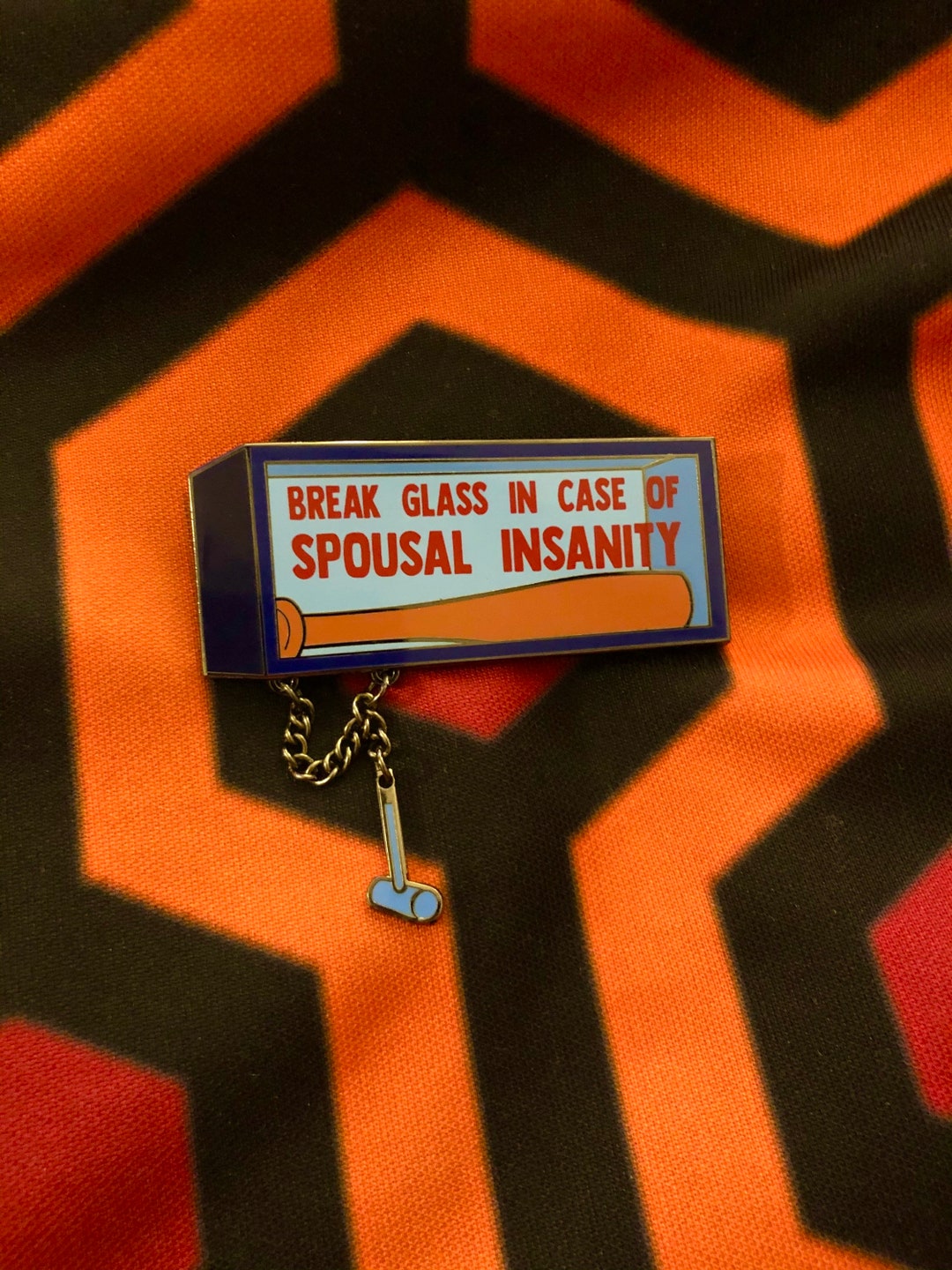 The Simpsons “break Glass Incase of Spousal Insanity.” Enamel Pin - Etsy