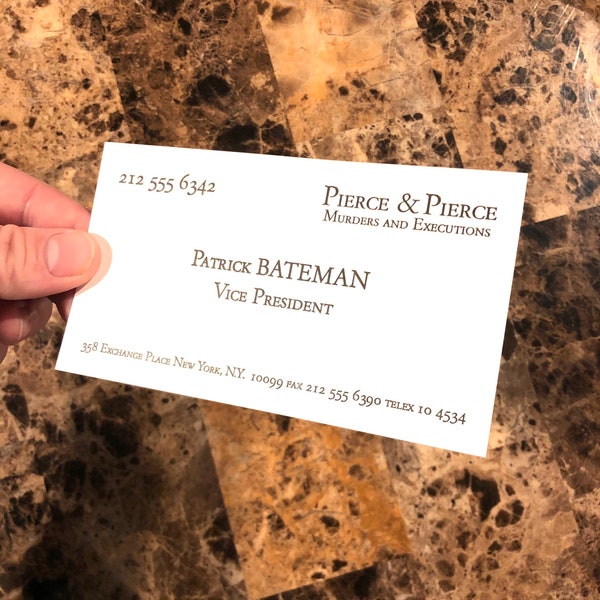 Patrick Bateman Business Card - Etsy
