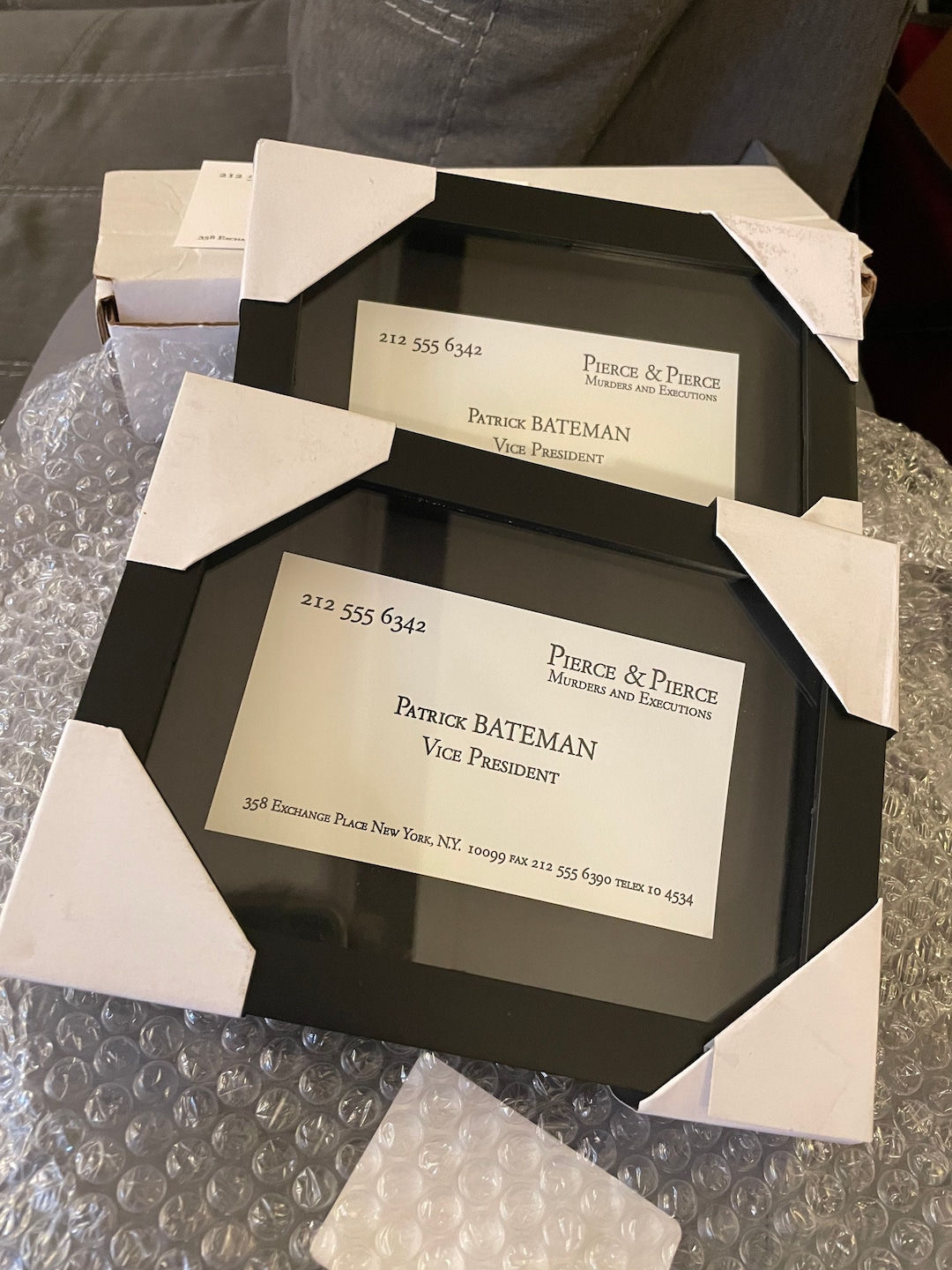 Shadow Box Framed Patrick Bateman Oversized Business Card - Etsy