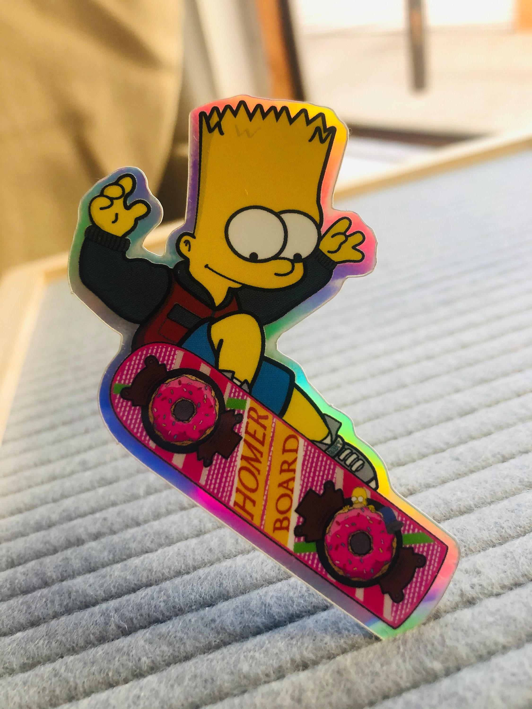 Bart Simpson X BTTF "homer Board" Holographic Sticker - Etsy