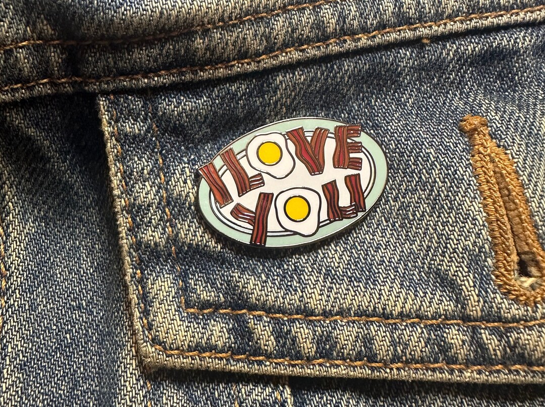 The Simpson’s Inspired I Love You Bacon and Eggs Valentine’s Day Enamel ...