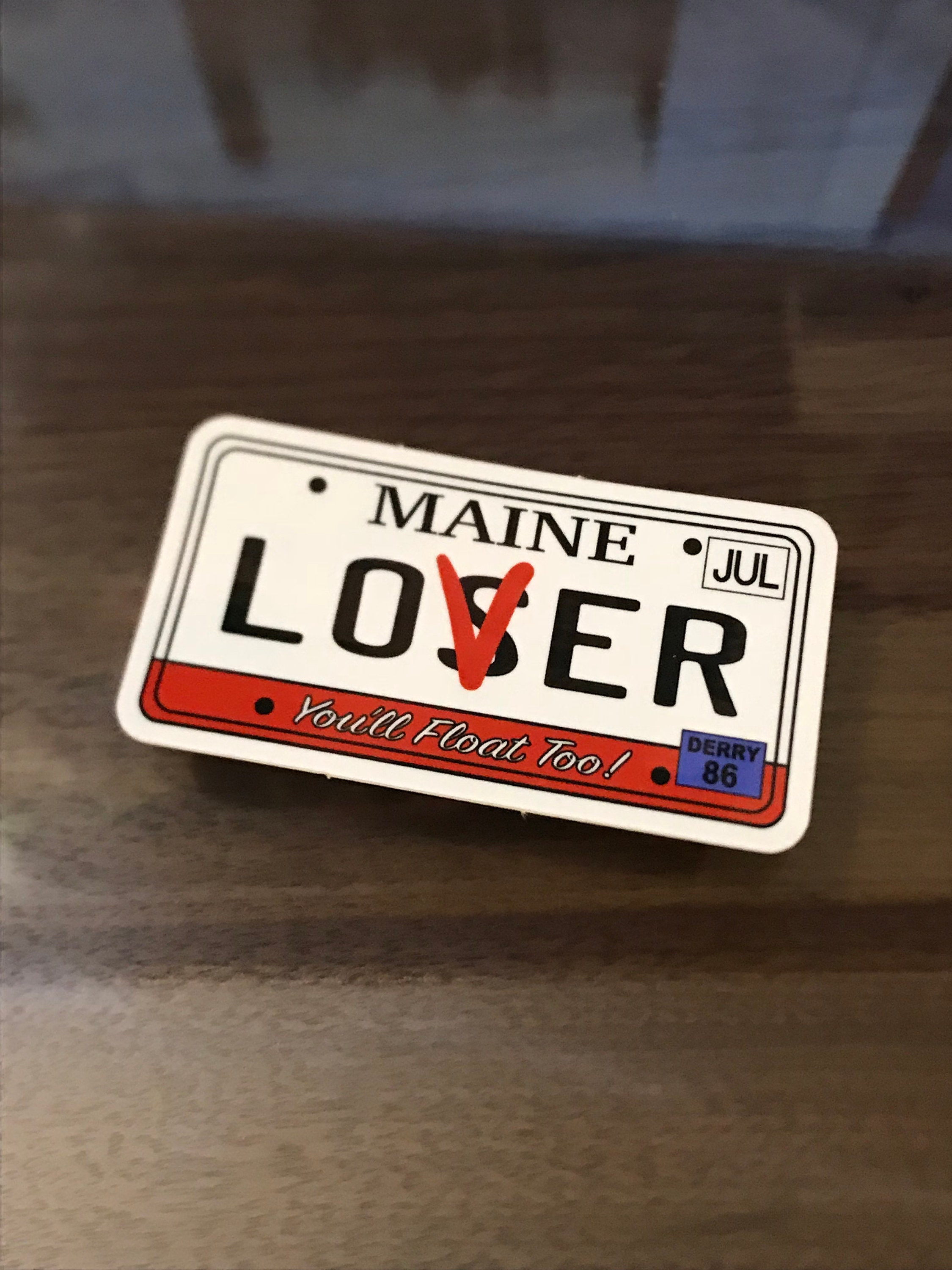 Stephen King's IT Inspired "lover" License Plate Sticker - Etsy
