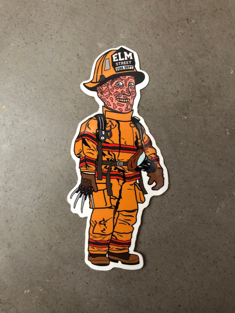 Fireman Fred Vinyl Sticker - Etsy