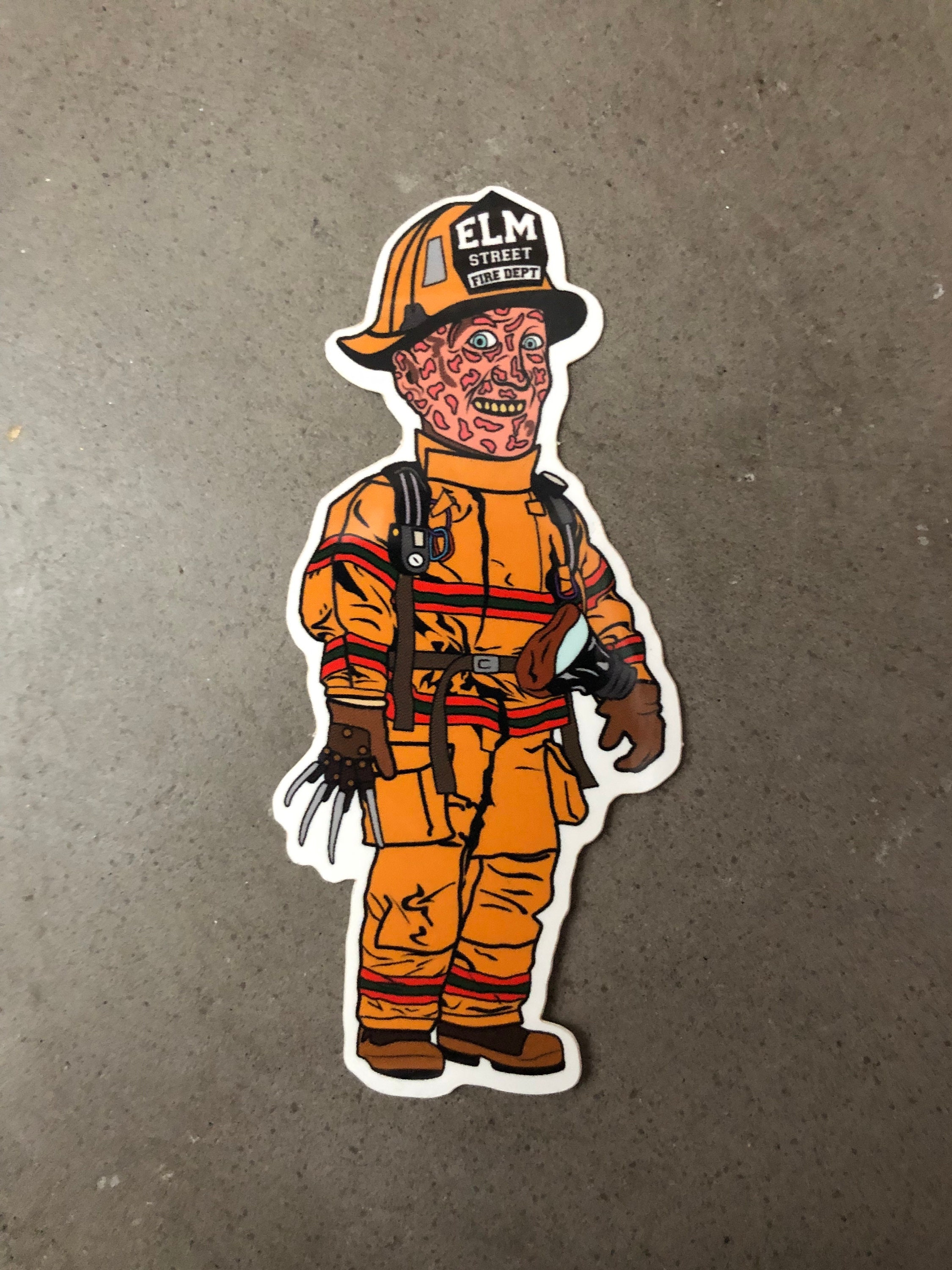 Fireman Fred Vinyl Sticker | Etsy