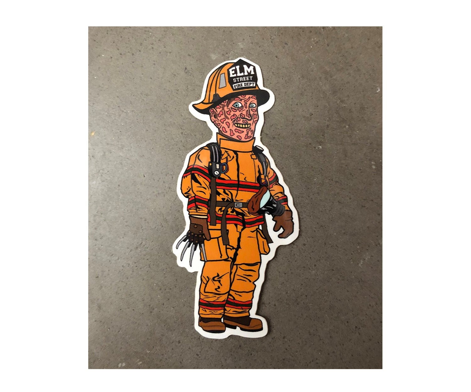 Fireman Fred Vinyl Sticker | Etsy