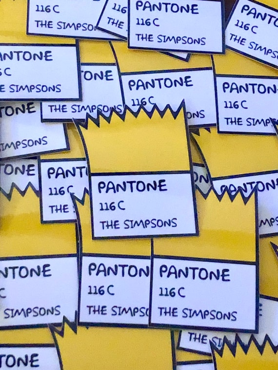 The Simpsons X Pantone Mashup Sticker | Etsy