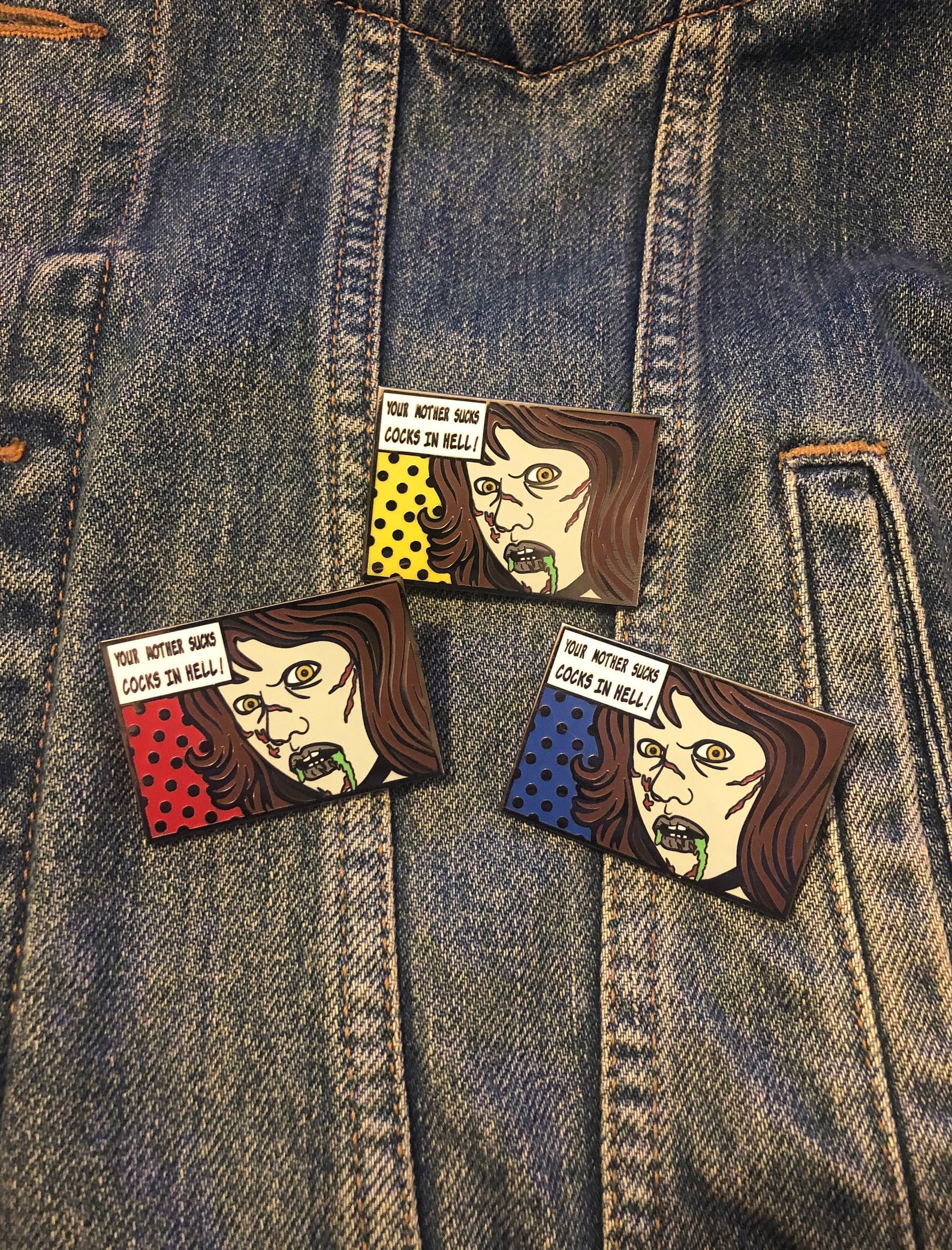 Regan Macneil Comic Strip Pin W/ Blue Background - Etsy