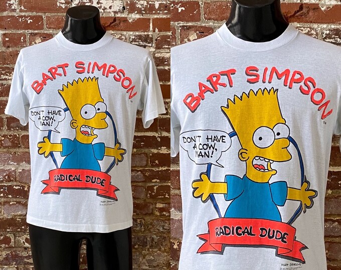 90s Bart Simpson Don't Have A Cow Man Tee. Vintage 1990 Bart Simpson ...