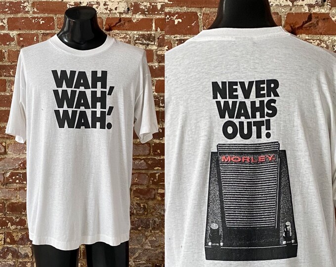 80s Morley "wah-wah!" Guitar Pedal Promo T-shirt. Vintage 1980s Morley ...