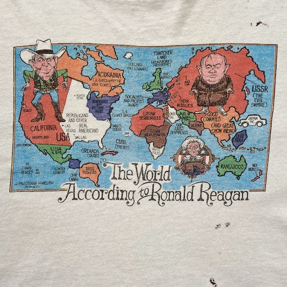 80s The World According To Ronald Reagan Novelty Map … - Gem