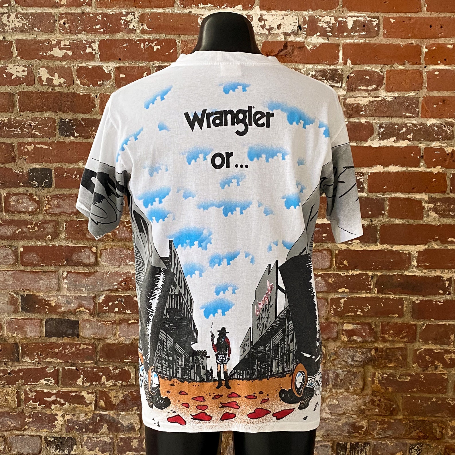 90s Wrangler Cowboy Fast Draw Gunfight All Over Print T-shirt. - Etsy