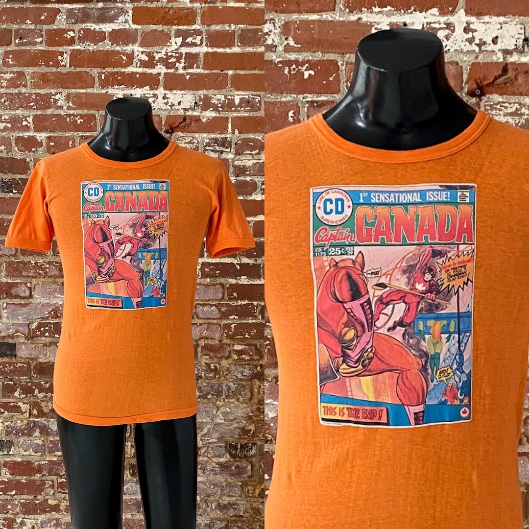 70s Captain Canada Captain Canuck Spoof T-shirt. Vintage 1970s Captain ...