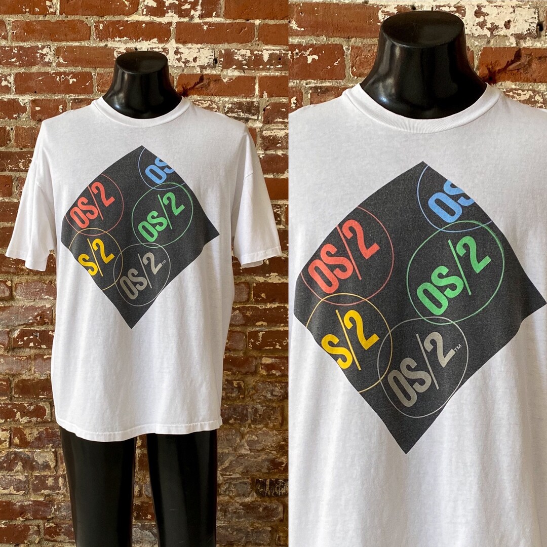 90s Microsoft OS/2 Software Promo T-shirt. Vintage 1990s Microsoft OS/2 ...