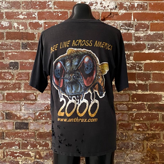 2000 Anthrax Bee Line Across America Tour T-Shirt. Vi… - Gem