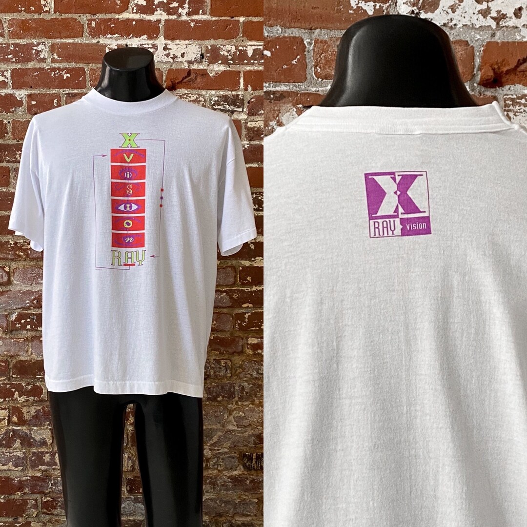 90s X-ray Vision Neon Graphic Art T-shirt. Vintage 1999 X-ray Jostens ...