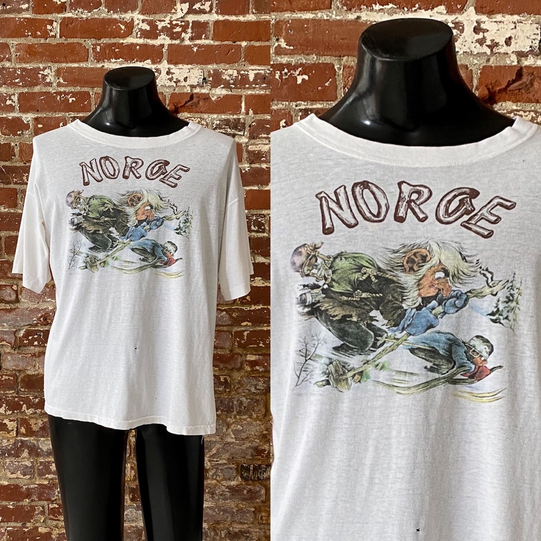 70s Norge Norway Troll T-shirt. Vintage 1970s Norwegian Skiing Trolls ...
