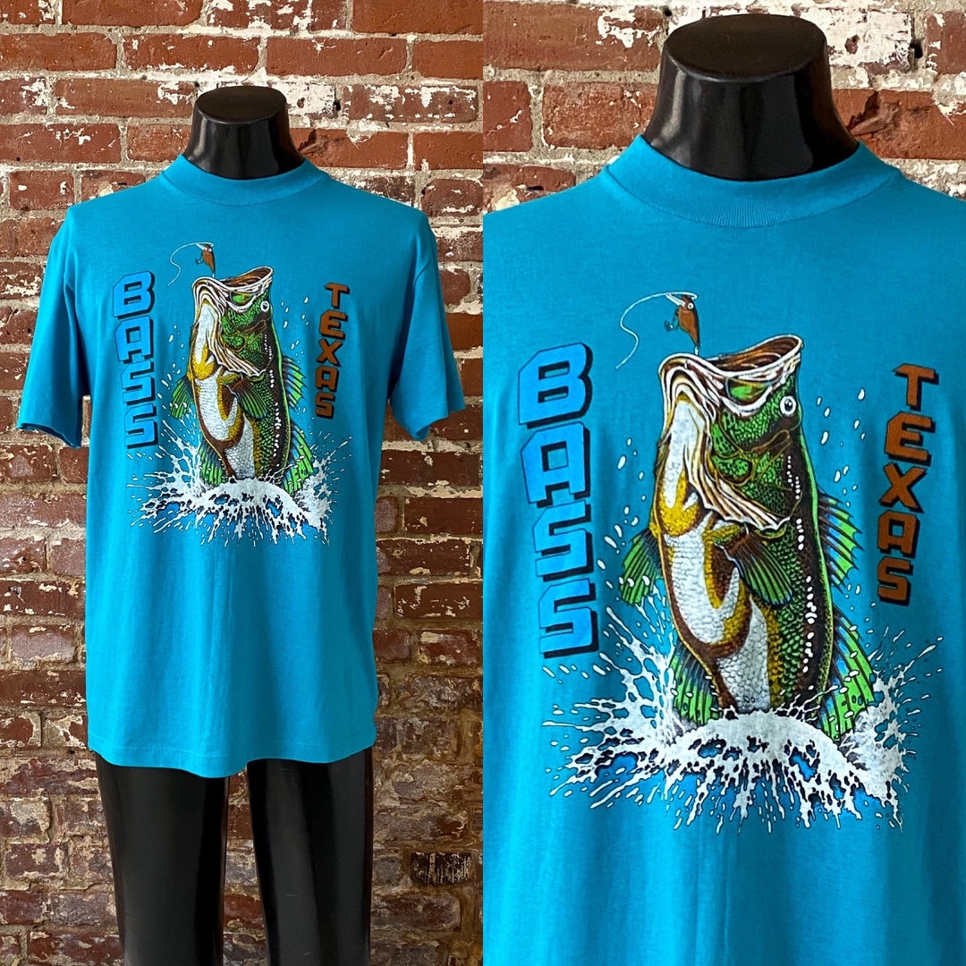 80s Bass Texas Bass Fishing Graphic T-shirt. Vintage 1980s Bass Texas ...