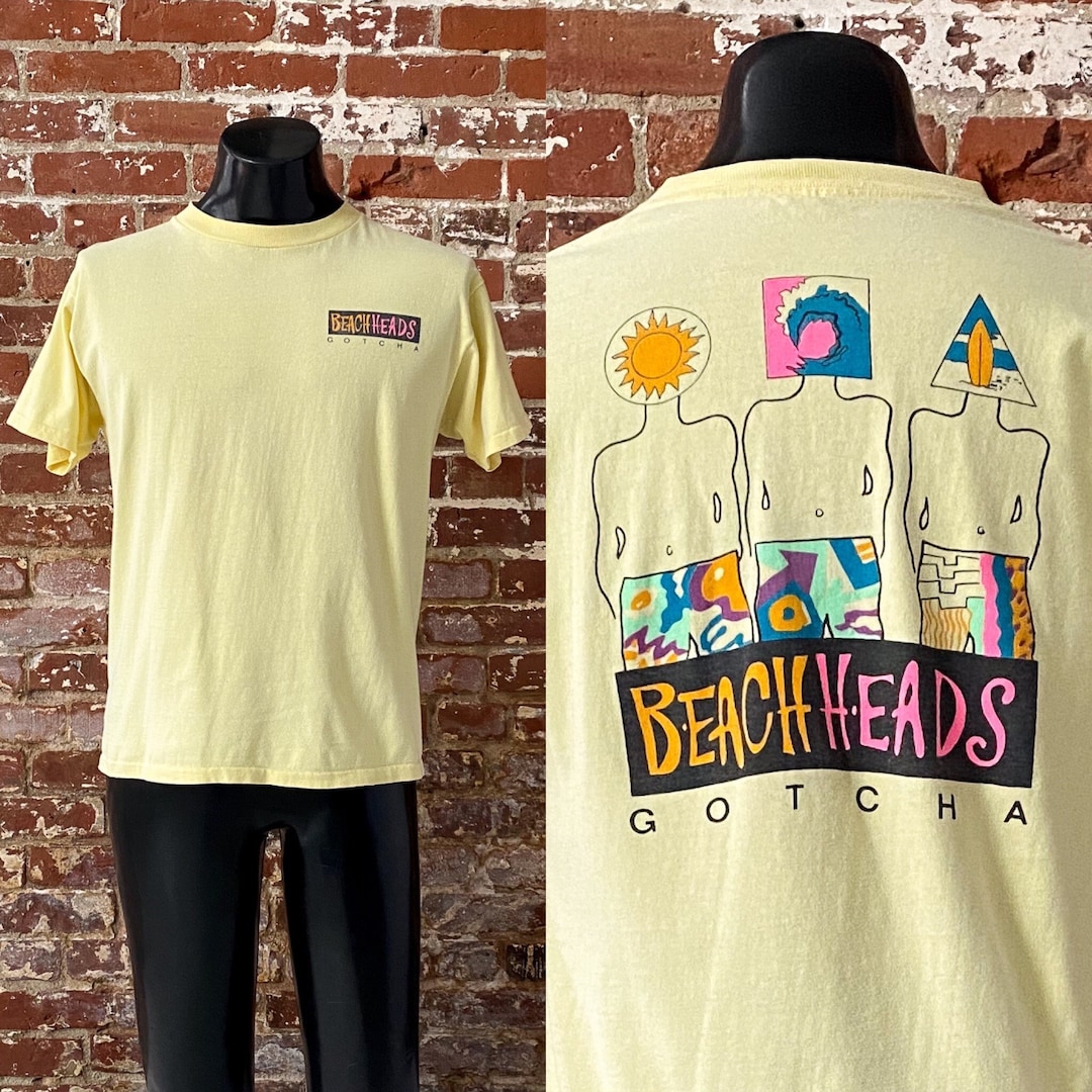 80s Gotcha Beach Heads Surf T-shirt. Vintage 1980s Gotcha Beach Heads ...
