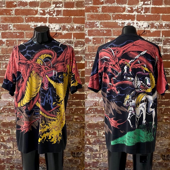 1993 Liquid Blue Knight Battling Fire Breathing Drago… - Gem