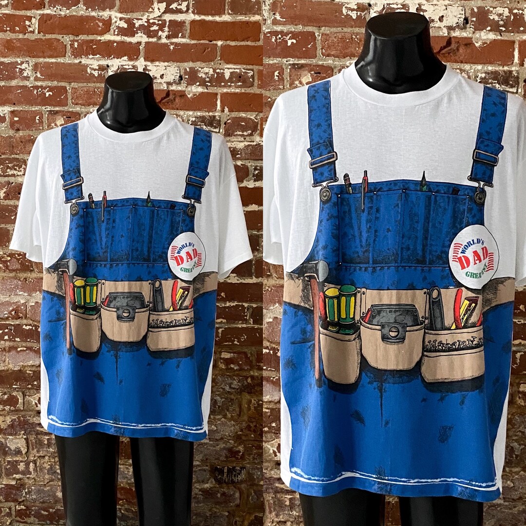 90s World's Greatest Dad Tool Belt Outfit Graphic T-shirt Single Stitch ...